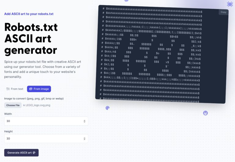 ASCII Art Generator: Image, Text And Robots.txt Support